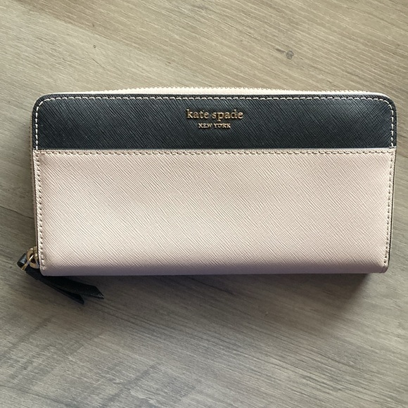 kate spade | Bags | Kate Spade Staci Continental Zip Wallet Black And ...